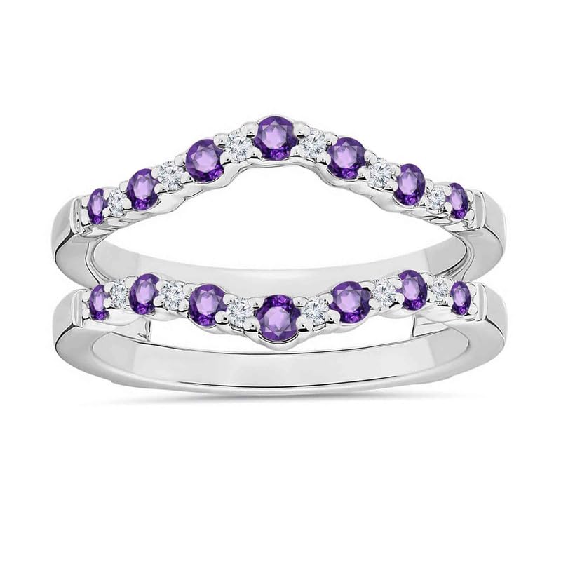 Amazon.com: Purple Amethyst & White Diamond V Shaped Contour Matching ...