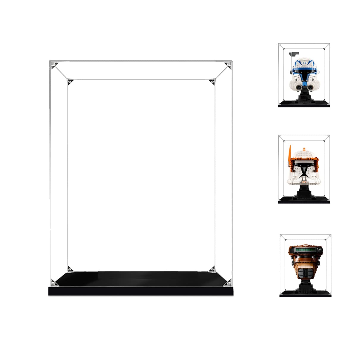Hosdiy Display Case Acrylic Display Box Showcase For Lego Helmet ...