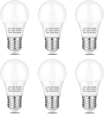 Amazon.com: NETEHA 6 Pack A15 5W 120V E26 Base LED Refrigerator Light ...