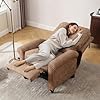 Amazon.com: ANJ Push Back Recliner Chair, Textured Fabric Overstuffed ...