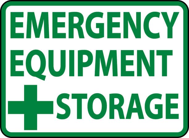 Emergency Equipment Storage sign, Waterproof PVC sticker fixed on Foam ...