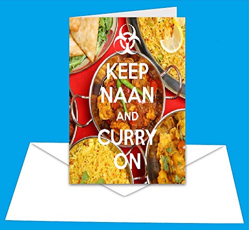 Keep Naan and Curry On - A5 Greetings Card : Amazon.co.uk: Stationery ...