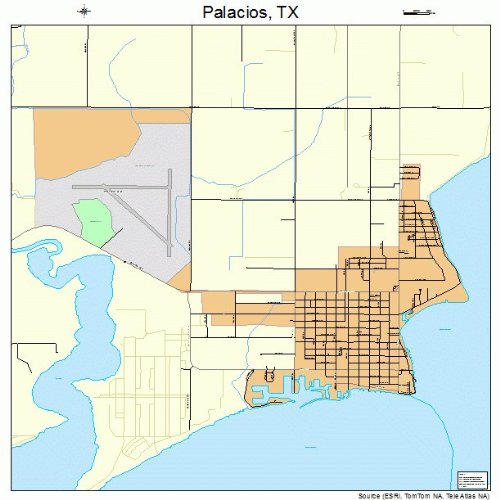 Amazon.com: Large Street & Road Map of Palacios, Texas TX - Printed ...