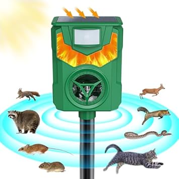 Amazon.com: Solar Ultrasonic Animal Repeller Outdoor, Squirrel Deer ...