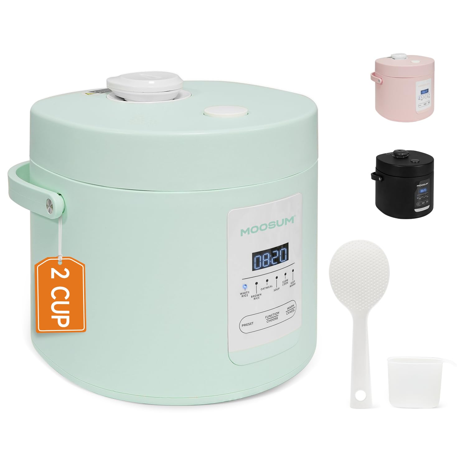 Amazon.com: MOOSUM Multi Mini Rice Cooker 2-cups Uncooked (1.2L ...