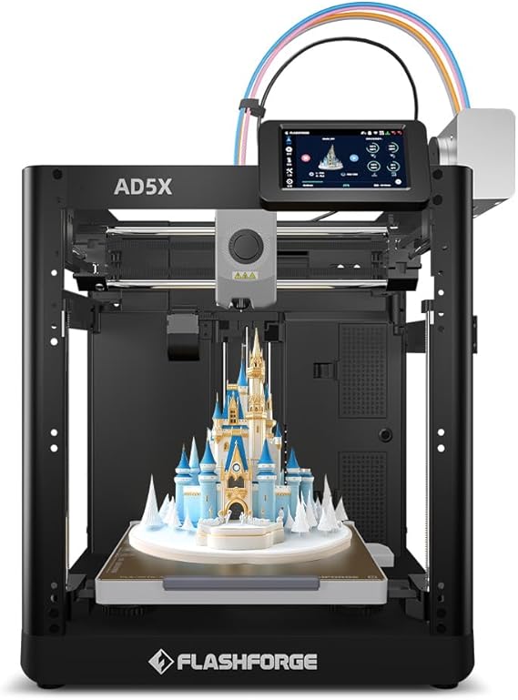 FLASHFORGE AD5X Multi-Color 3D Printer 4 Colors with IFS, Fully Auto Leveling FDM 3D Printer ...