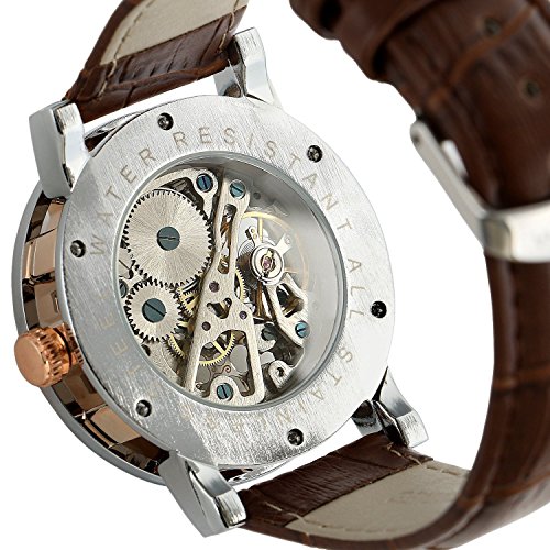 Buy ESS Men's Classic Skeleton Dial Semi Automatic Mechanical Watch ...