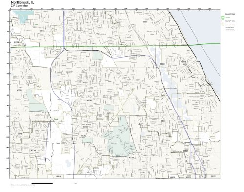 ZIP Code Wall Map of Northbrook, IL ZIP Code Map Not Laminated: Amazon ...