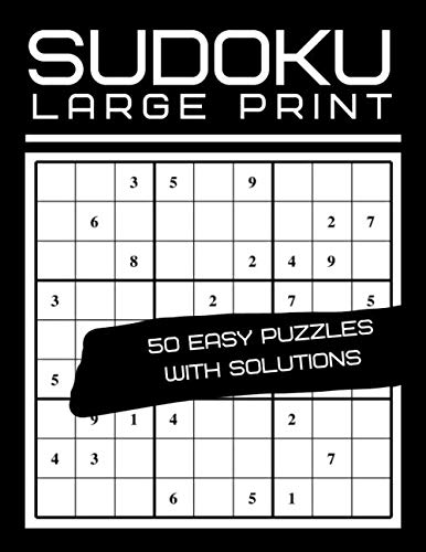 Sudoku Large Print 50 easy puzzles with solutions: Easy sudoku puzzles ...