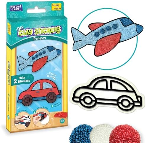 Imagimake DIY Clay Stickers Transport | Create 2 Unique DIY Stickers Using Air Dry Clay | No ...