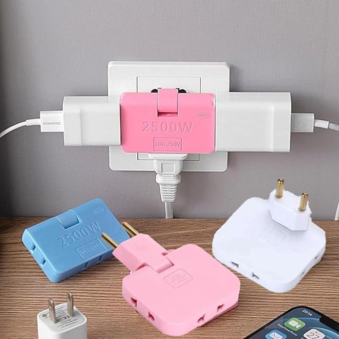 Buy Vital Creations 3 Plug Socket | 3-in-1 Rotating and Foldable Wall ...