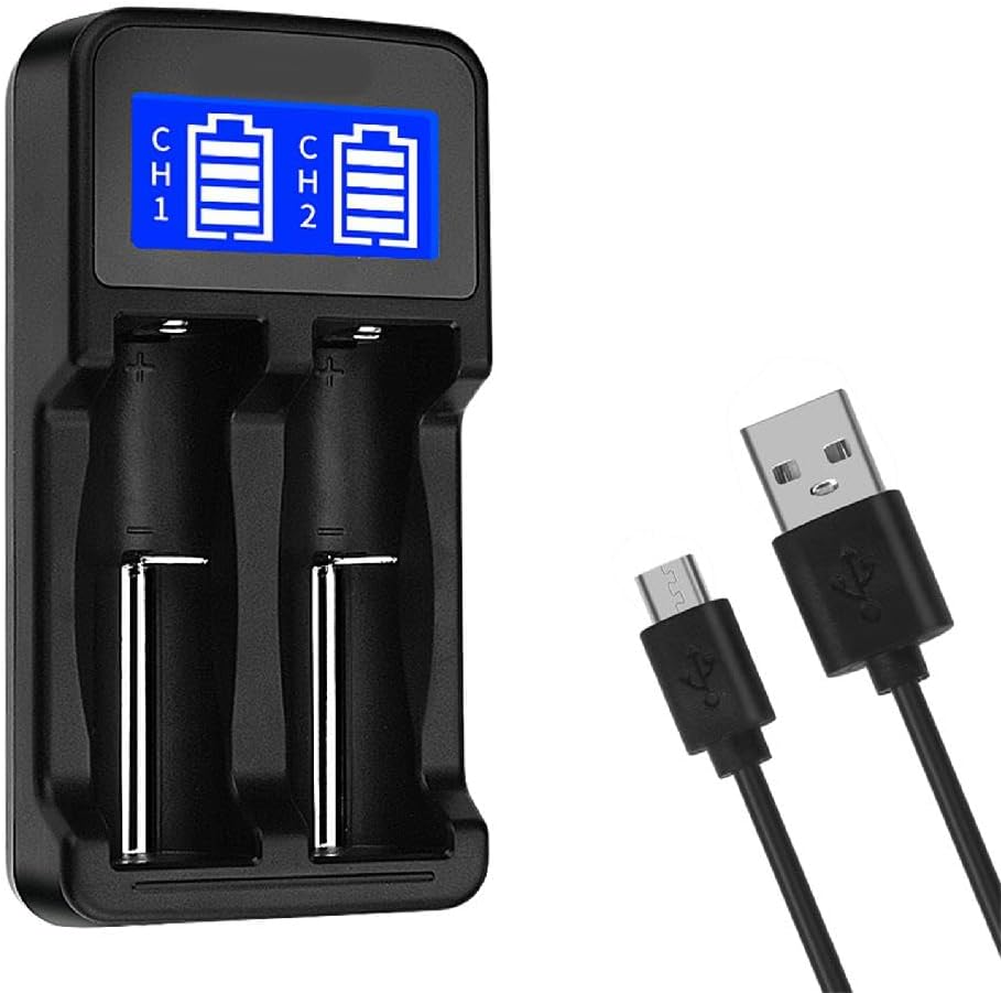Amazon.com: LCD Universal Battery Charger 2-Slot for 18650/18490/18350 ...