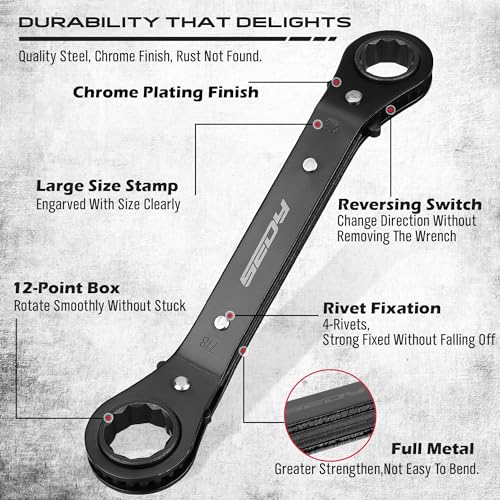 Snapklik.com : Ratchet Box Wrench SAE Set - 5-Piece Ratcheting Head ...