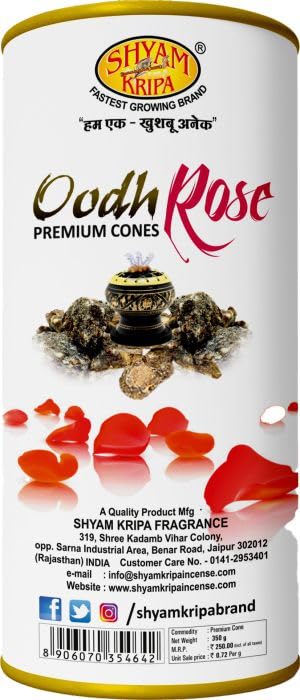 Abhinav Shyam Kripa Oodh Rose Premium Cones Incense Sticks, Dry Cone ...
