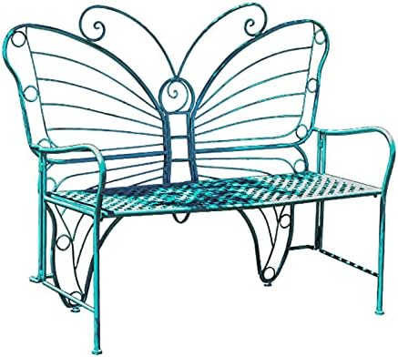 Amazon.com: Butterfly Foldable Metal Bench, Outdoor Garden Bench Cast ...