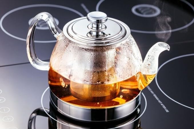 Buy Devnow Pyrex Glass Kettle with Infuser for Induction Cooker & Stove ...