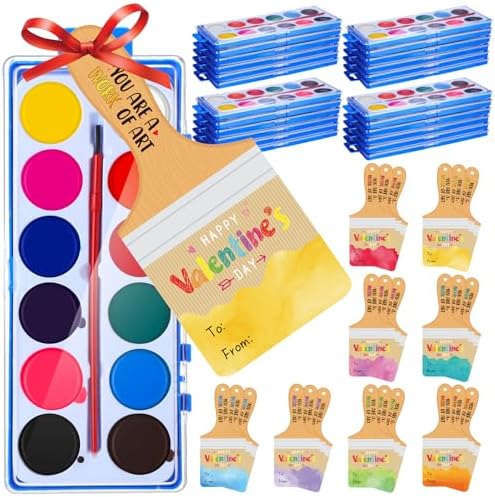 Amazon.com: Valentines Day Gifts for Kids, 24 Pack Watercolor Paint Set ...