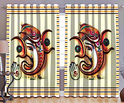 Buy Akshaan Texo Fab God Shri Ganesh 3D Digital Printed Polyester 5 ft ...