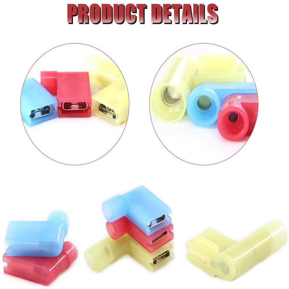 Snapklik.com : 120PCS Nylon Insulated Flag Spade Quick Disconnects ...