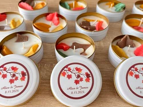 Amazon.com: Fall Leaves Soy Candle Set in Bulk - Autumn Scented Candles ...
