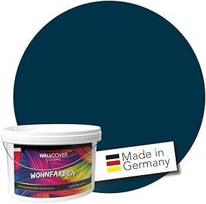 WALLCOVER Colors Wandfarbe Dunkelblau 5 L für Innen Wandfarbe ...