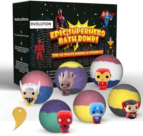 Amazon.com: 6 Superhero Bath Bombs for Kids Organic, Toddler Bath Bombs ...