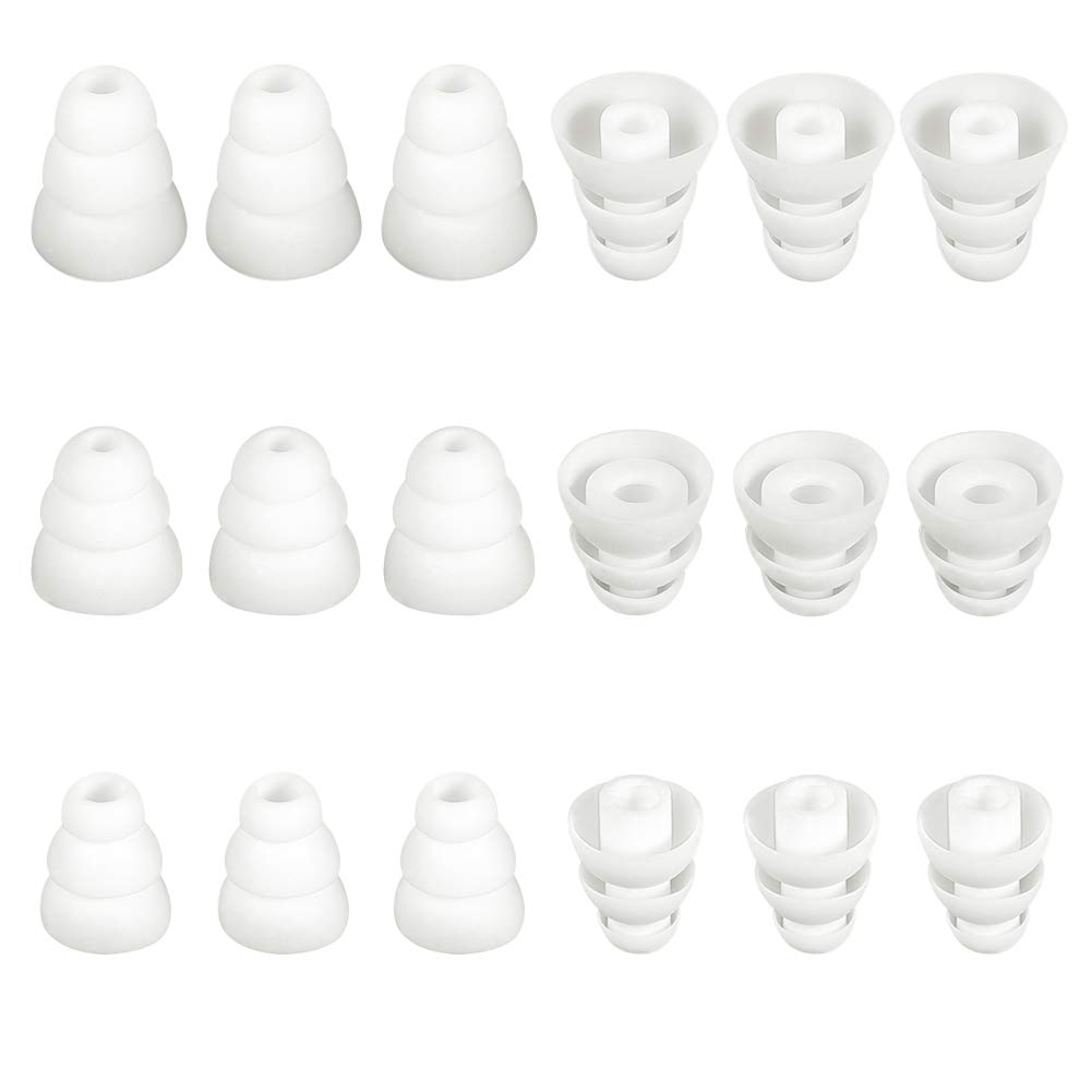 Amazon.com: Triple Flange Eartips Soft Silicone Replacement Earbud Tips ...