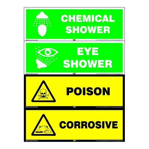 Mr. Safe - Laboratory Signs B PVC Sticker (Pack of 4) 12 Inch X 4 Inch ...