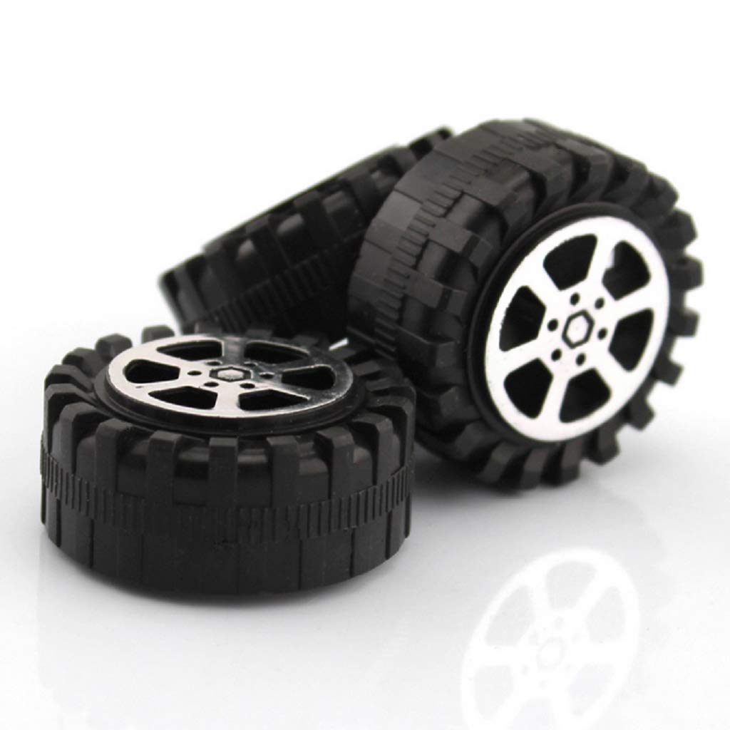 Amazon.com: 4pcs Model Car Wheels 42mm Plastic DIY Toy Wheels Black for ...