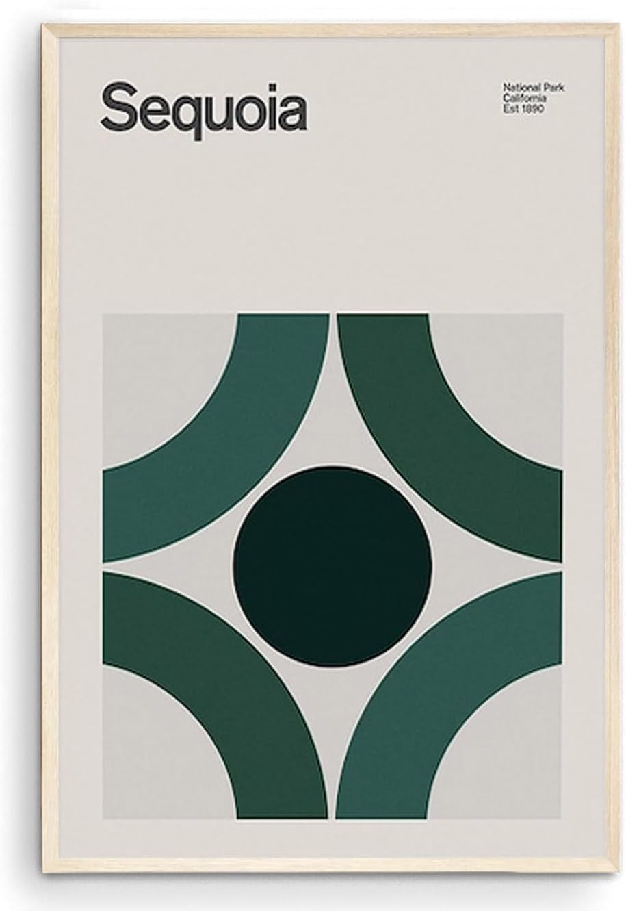 Amazon.com: Sequoia National Park Mid-Century Travel Poster, Abstract ...