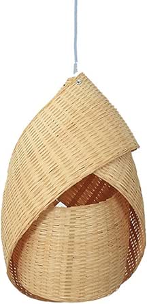 ZHAXMLP Hand-Woven Bamboo Pendant Light, Rattan Woven Pendant Fixture ...