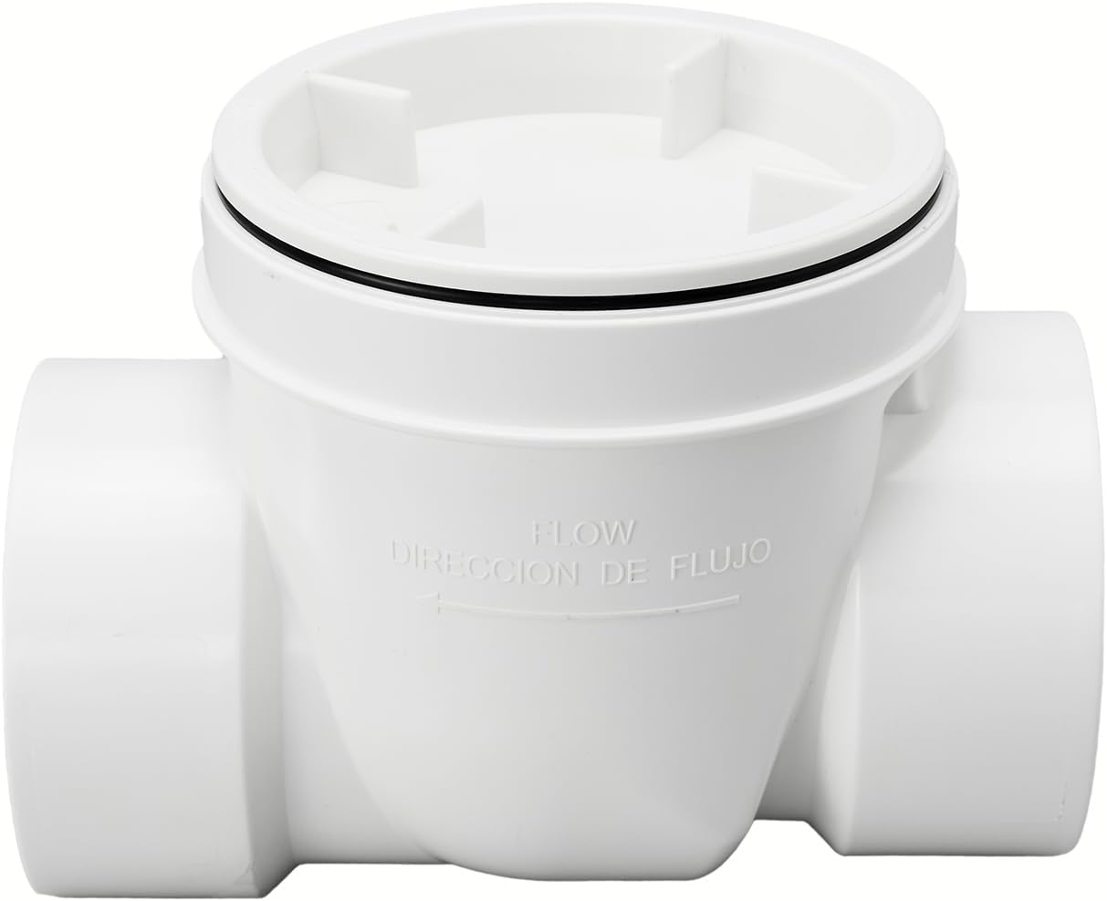 Amazon.com: Cinsda 4" PVC Backwater Valve, 4 Inch Back Flow Preventer ...