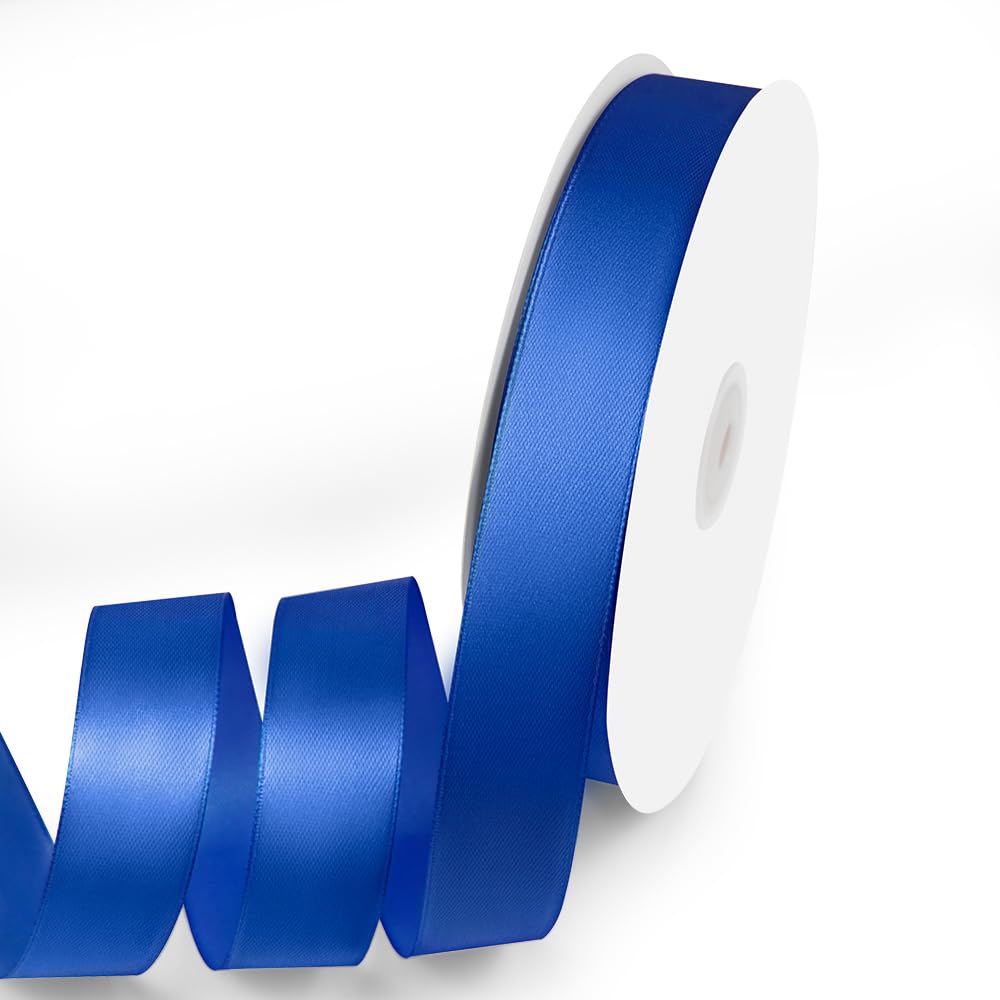 Amazon.com: Quhora 1" x 100 Yards Satin Ribbon - Royal Blue Silk Ribbon ...