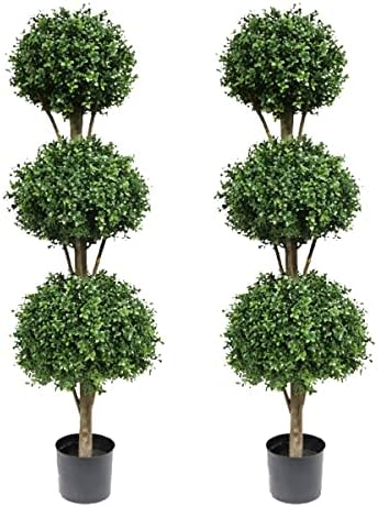 Amazon.com - Artificial Topiaries Ball Tree Outdoor, 3ft Fake Topiary ...