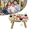Amazon.com: 2 in 1 Picnic Table, Wooden Folding Picnic Table with Wine ...