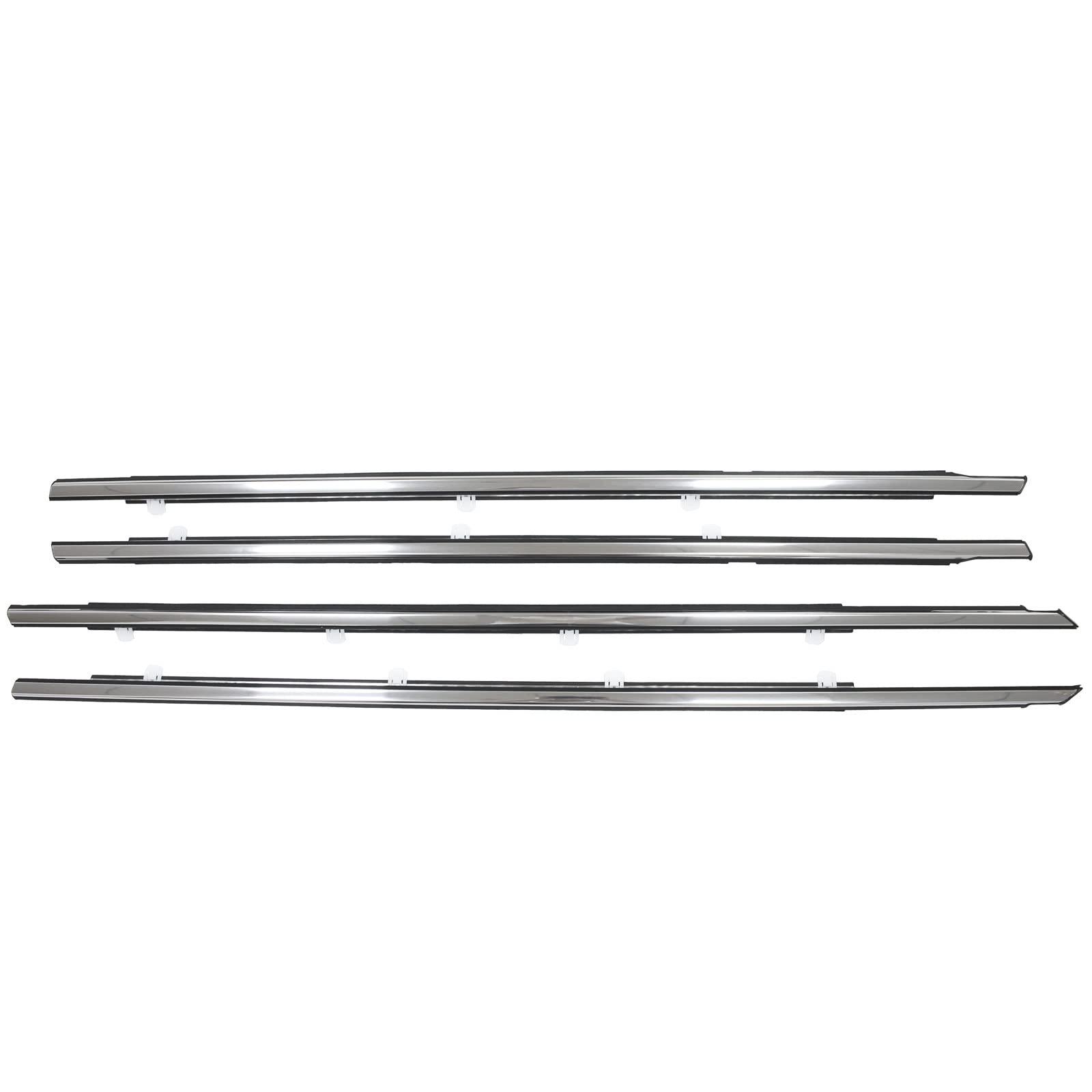 Amazon.com: XtremeAmazing 4Pcs Chrome Window Molding Trim WeatherStrip ...