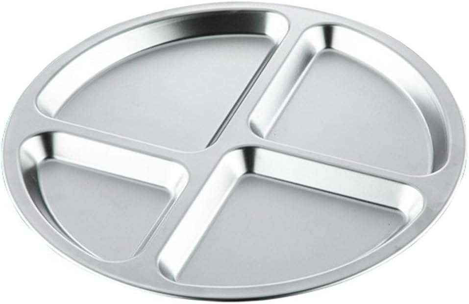UTHCLO Stainless Steel Divided Plate 4-Section Portion Control Lunch ...