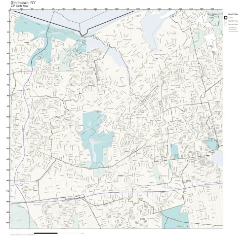 ZIP Code Wall Map of Smithtown, NY ZIP Code Map Not Laminated: Amazon ...