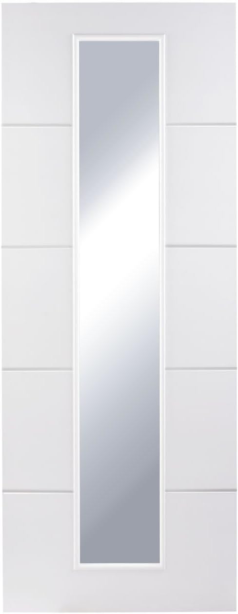 Amazon.com: Premdor 4 Line Horizontal Narrow Clear Glazed Internal Door ...
