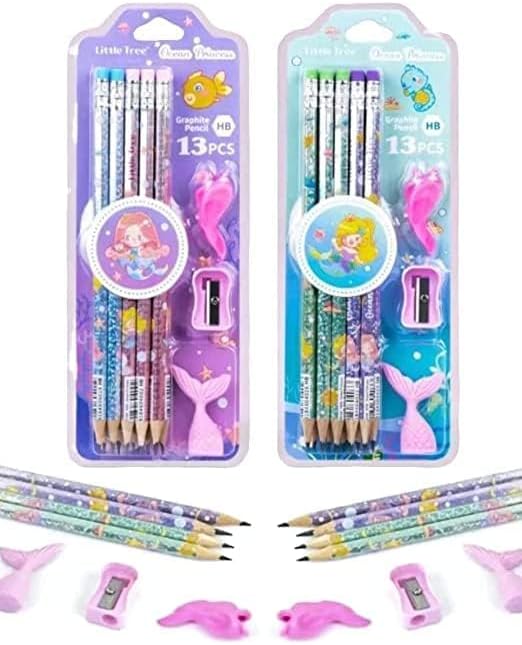 Honestum Stylish Pencils Stationary Kit - Mermaid Pencil Set with ...