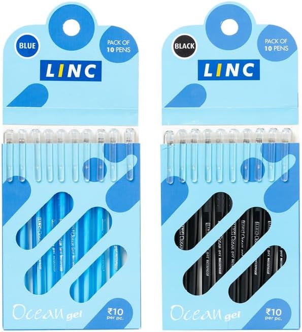 Linc Ocean Classic 0.55mm Gel Pen Combo | Red | Blue & Black Ink | Pack ...