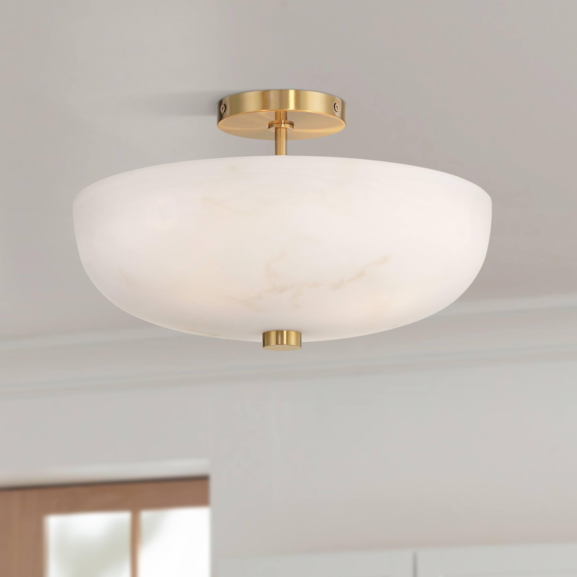 Alabaster Ceiling Light Ankeny Alabaster LED Flush Mount