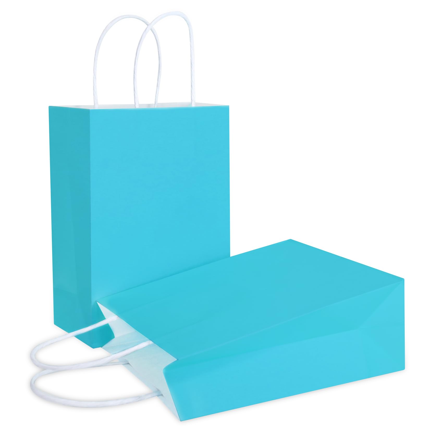 Amazon.com: YADIAN 20 Pieces Paper Gift Bags, Blue Kraft Paper Party ...