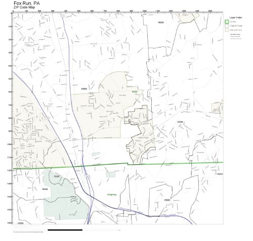 ZIP Code Wall Map of Fox Run, PA ZIP Code Map Not Laminated: Amazon.com ...