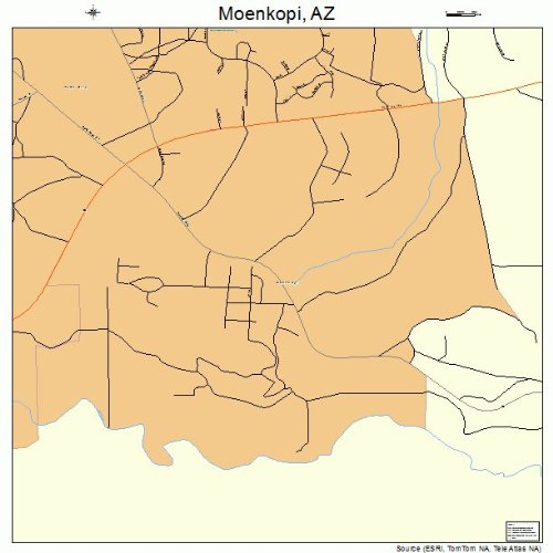 Large Street & Road Map of Moenkopi, Arizona AZ - Printed poster size ...