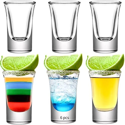 Amazon.com | INFTYLE Shot Glasses Set of 6 Cute 1.2oz Shot Glass Bulk ...