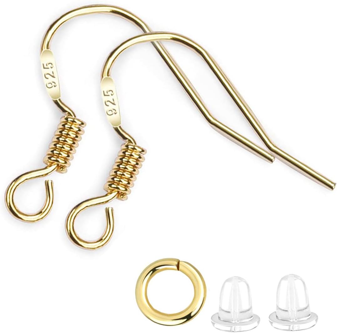 Amazon.com: 200 PCS/100 Pairs Earring Hooks Hypoallergenic 925 Sterling ...