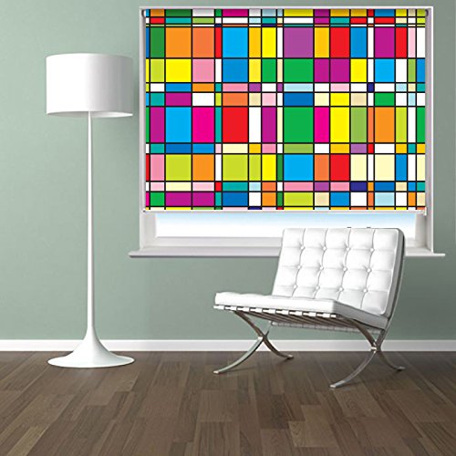 Mondrian style Abstract Art Pattern Printed Picture Photo Roller Blind ...