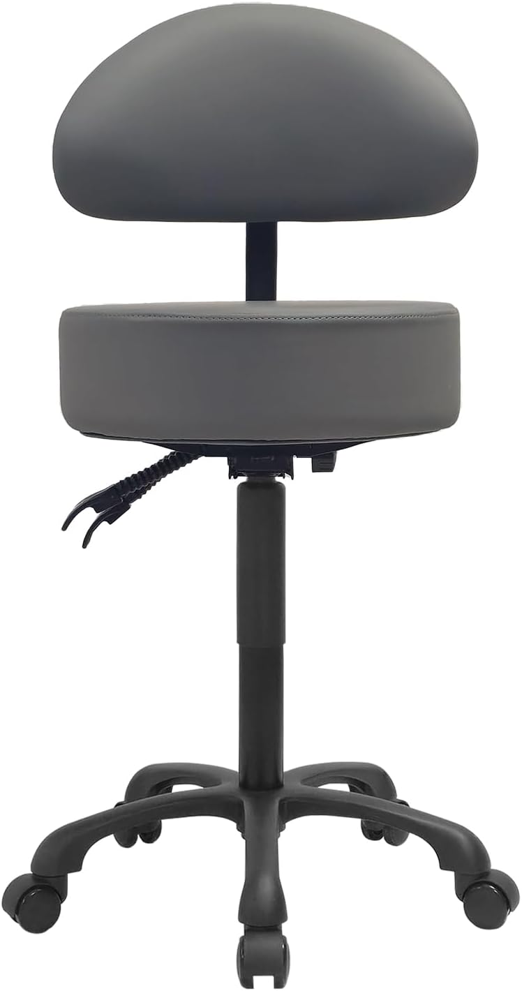 Amazon.com: Lilfurni Swivel Rolling Stool Round Chair,Thick Sturdy ...