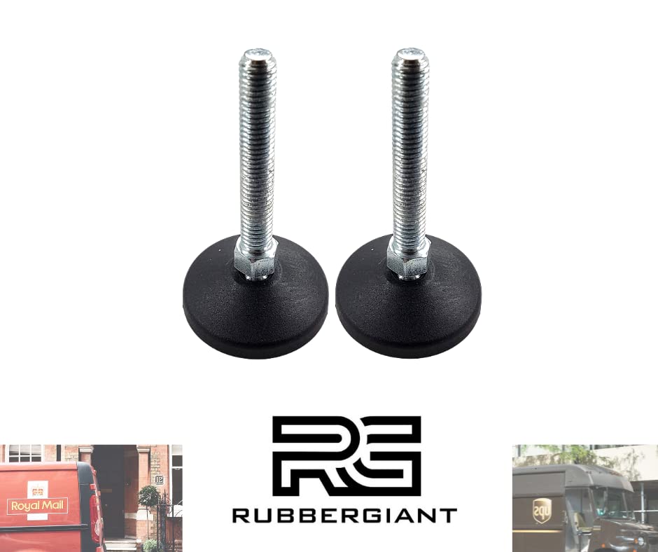 RUBBERGIANT Adjustable Feet M10 x 100mm – Diameter/Base 80mm – Pack of ...